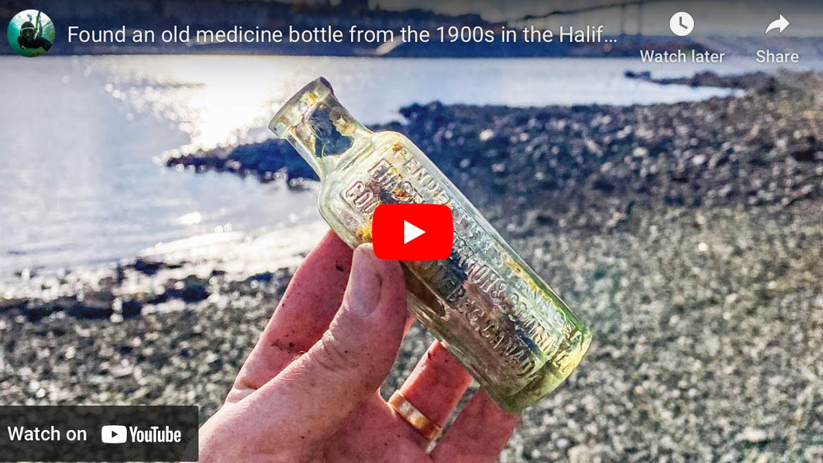 Saltwater Sean, Finds Old Medicine Bottle Circa 1900 - The Scuba News