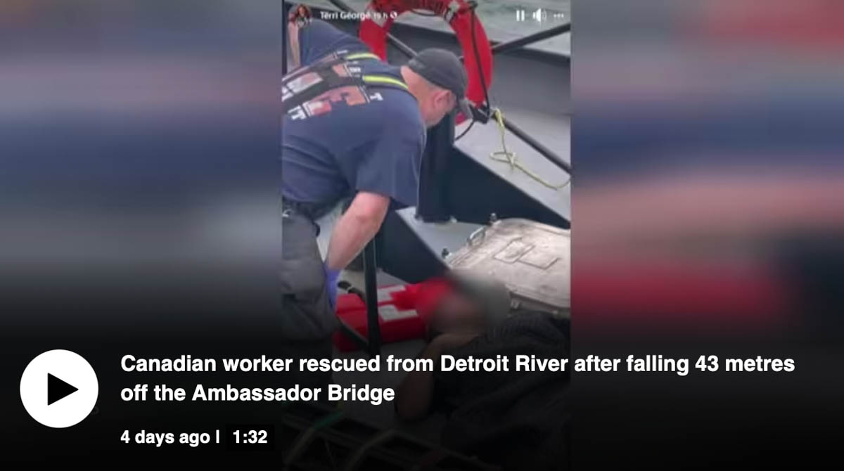 Rescue at the Ambassador Bridge, Windsor, Ontario Canada - The Scuba News